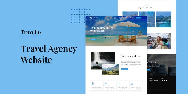 Travello - Travel Agency Figma Website Template | UI4Free