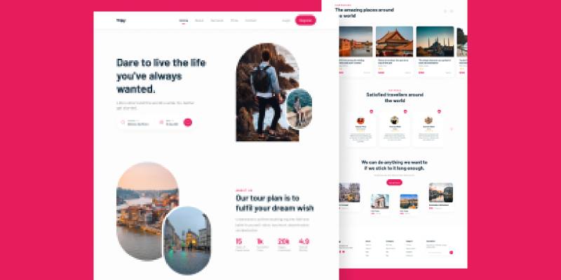 Tripy Travel Landing Page Figma Template | UI4Free
