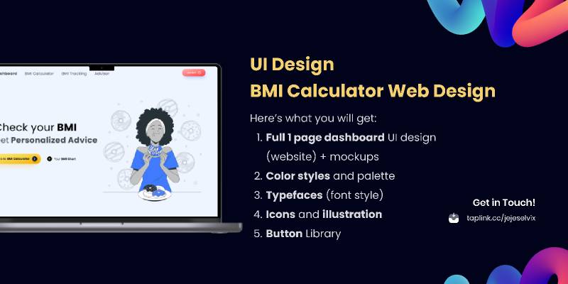 UI Design - BMI Calculator Web Design Figma Ui Kit | UI4Free