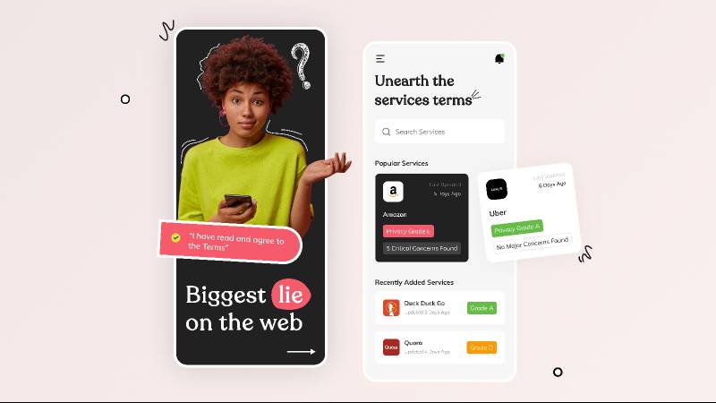 Unearth Service Terms Figma Mobile Template | UI4Free