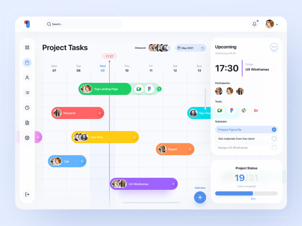Upcoming Task Dashboard | UI4Free