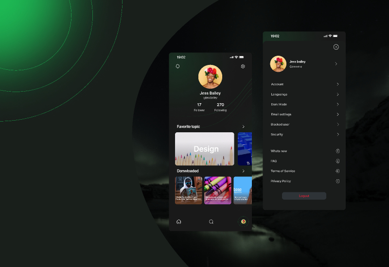 User Profile Mobile Screen Template | UI4Free