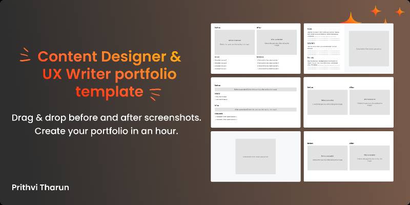 UX Writing & Content Design portfolio maker figma template | UI4Free