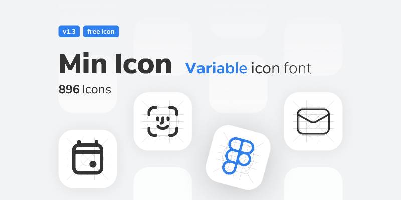 Variable icon font - Min Icon 1.3 Figma Free Download | UI4Free