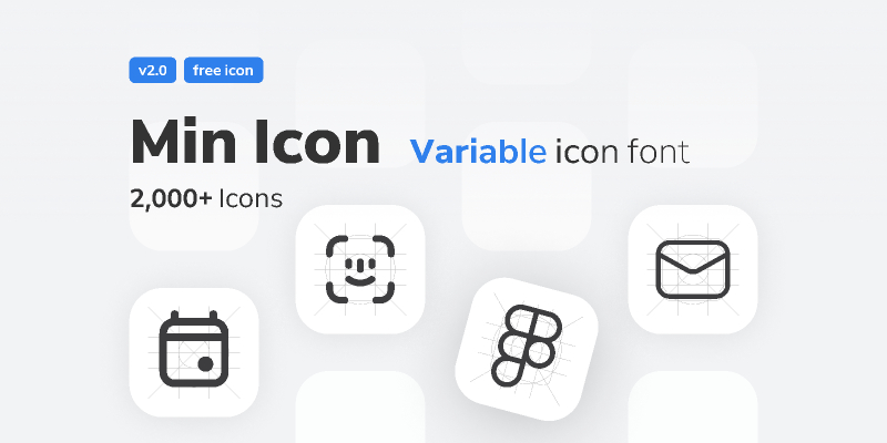 Variable icon font - Min Icon 2.0 Figma Free Download | UI4Free