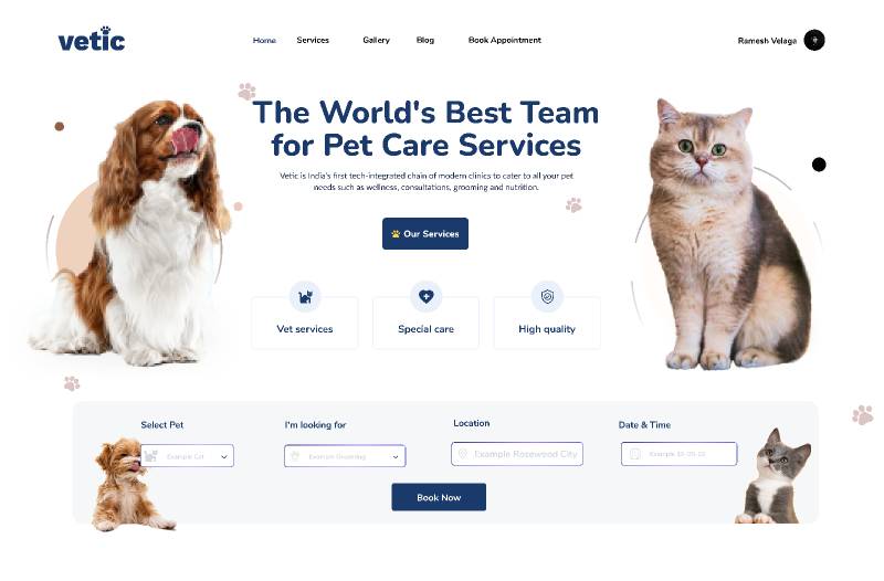 Vetic Web & Mobile App UI Design | UI4Free