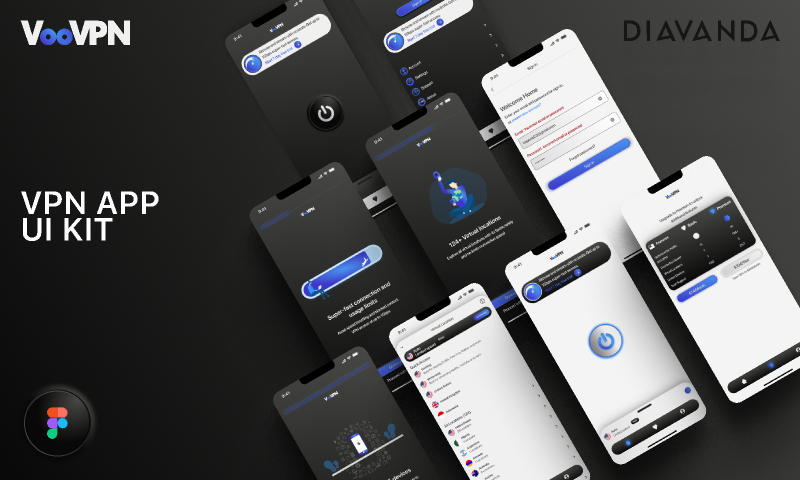 VooVPN App UI Kit Mobile Template | UI4Free