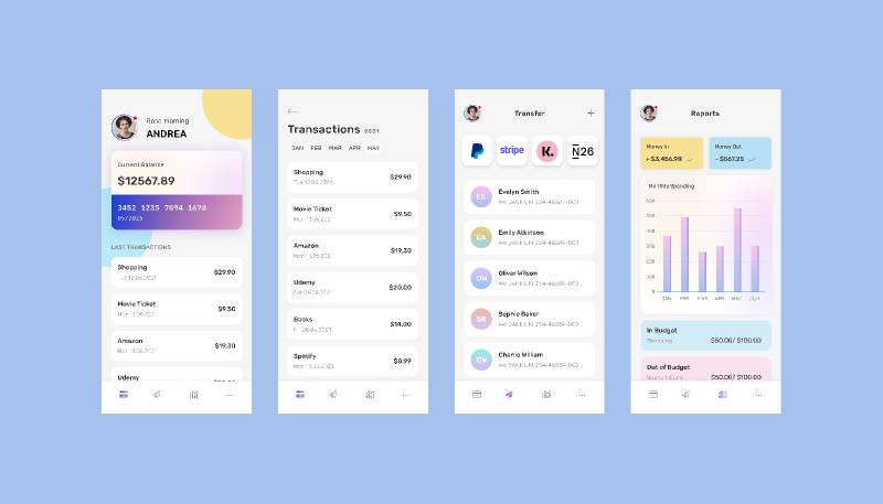 Wallet App Figma Mobile Template | UI4Free