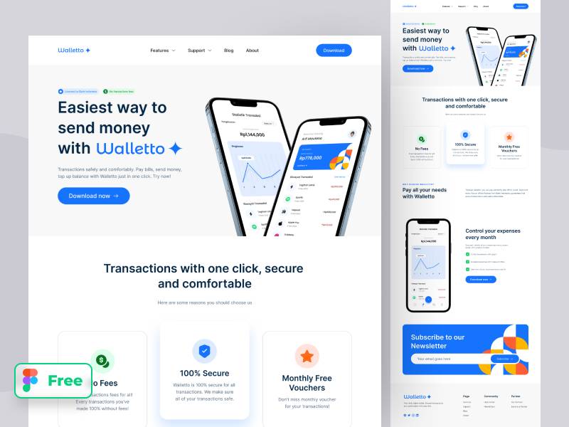 Wallet Landing Page | UI4Free