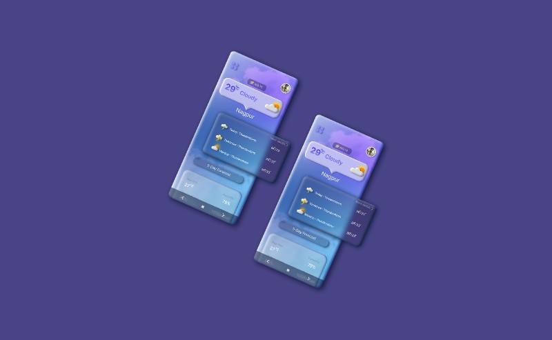 Weather App - Figma Mobile Template | UI4Free
