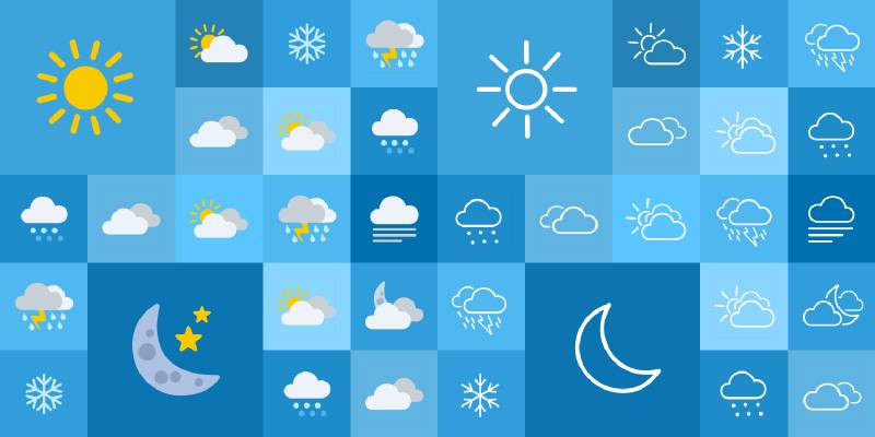 Weather Icons | Flat & Outline figma icon free | UI4Free