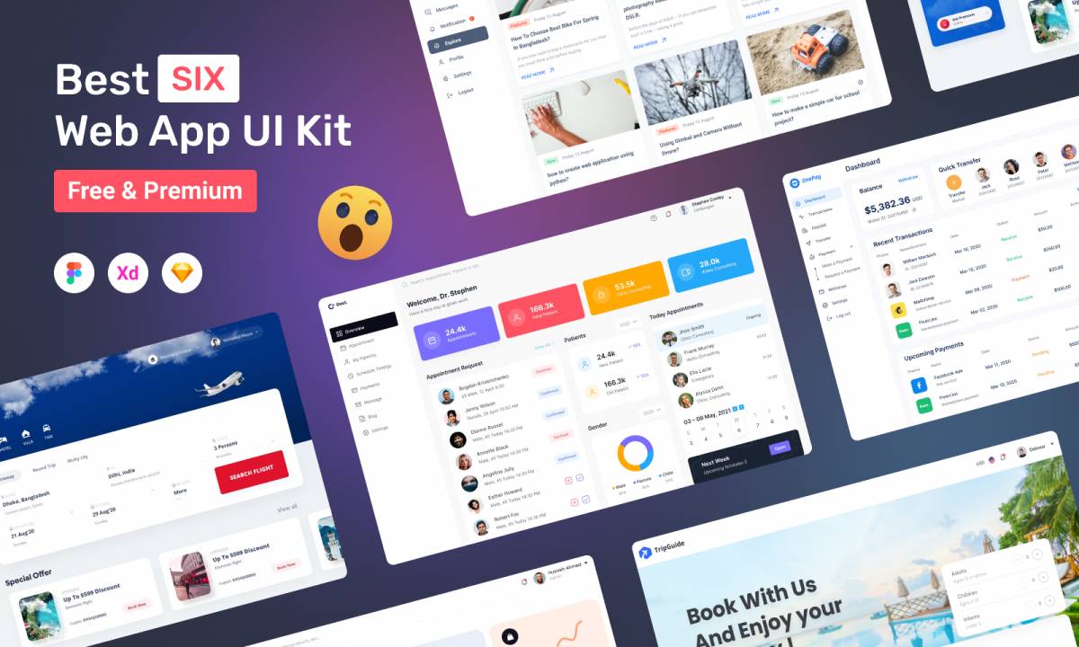 Web App UI Kit figma design free | UI4Free
