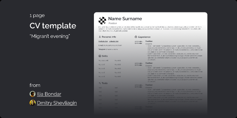 WEB CV (Curriculum Vitae) Figma Resume template | UI4Free