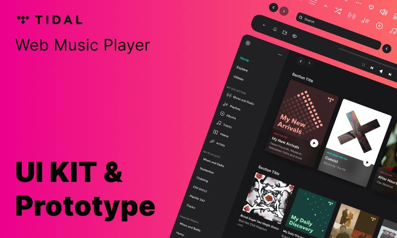 Web Music Player - UI Kit Figma Template | UI4Free