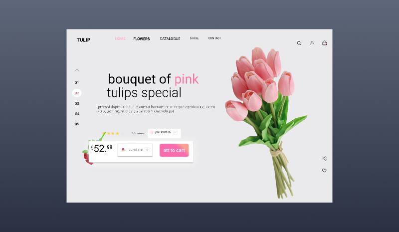 Website design for flowers figma template | UI4Free