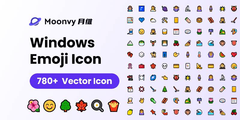 Windows Emoji 780+ Vector Icon - Moonvy Figma Free Download | UI4Free