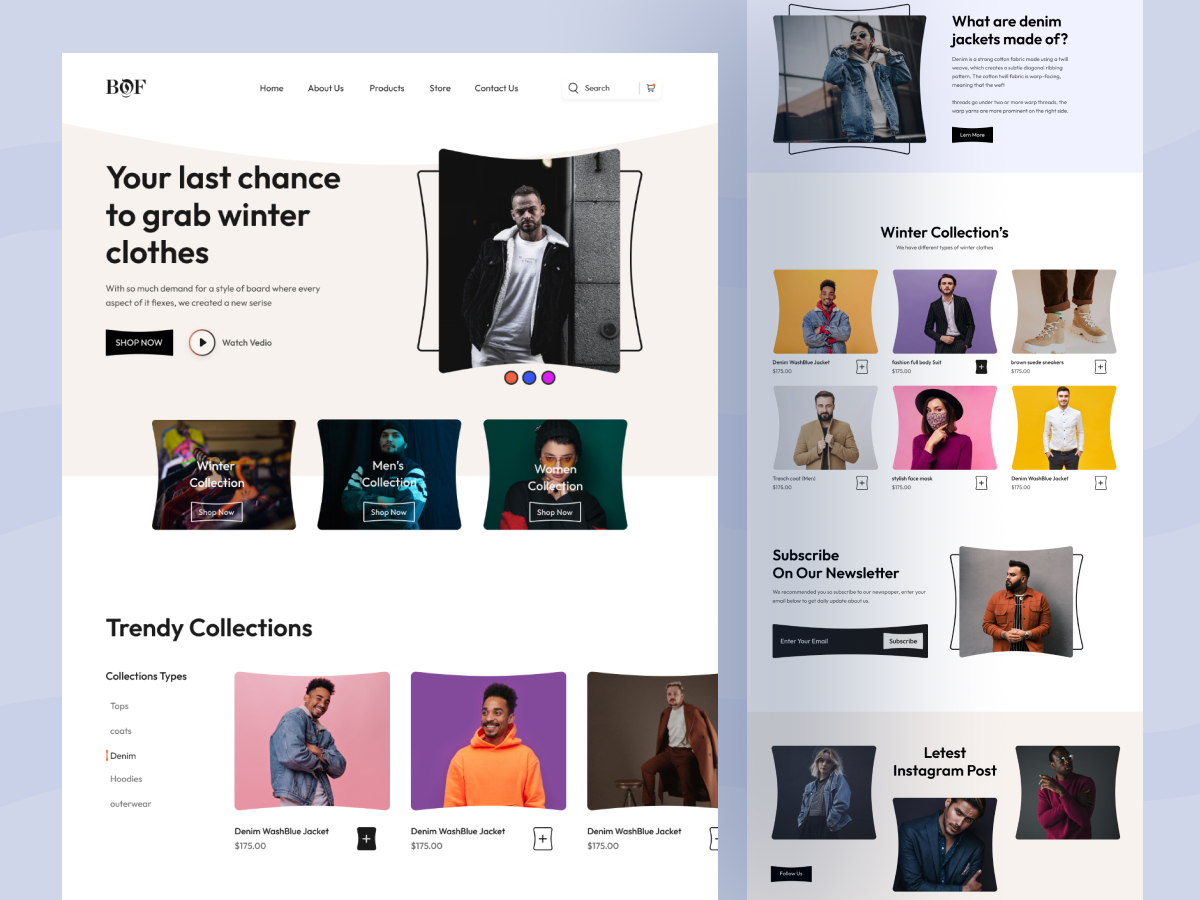 Winter Cloth Fashion Website | UI4Free