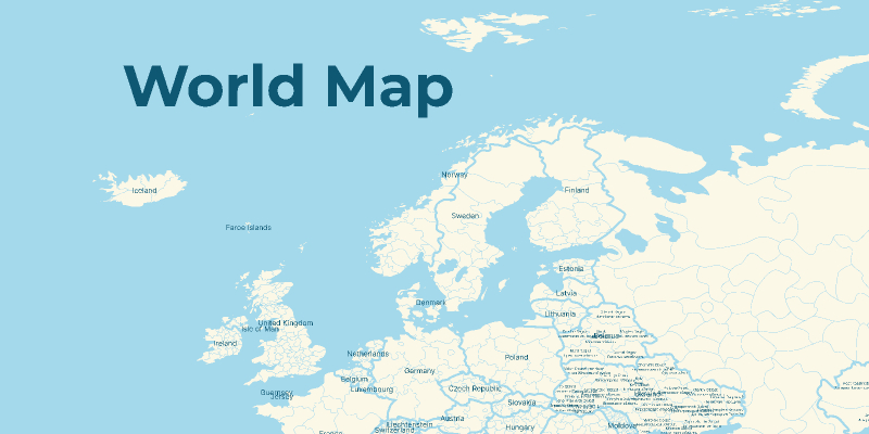 World map with country names figma free template | UI4Free