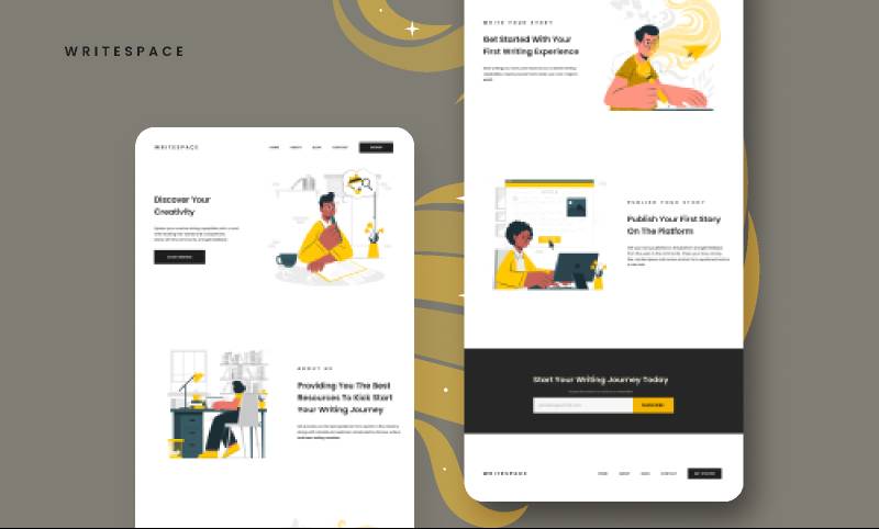 WriteSpace Figma Website Template | UI4Free