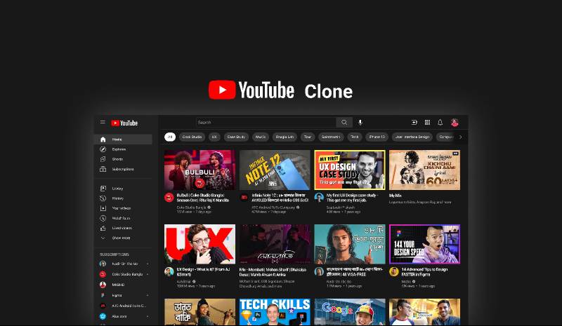 Youtube Clone Figma Website Template | UI4Free